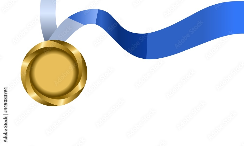 Vector illustration of a gold medal isolated on a white background ...