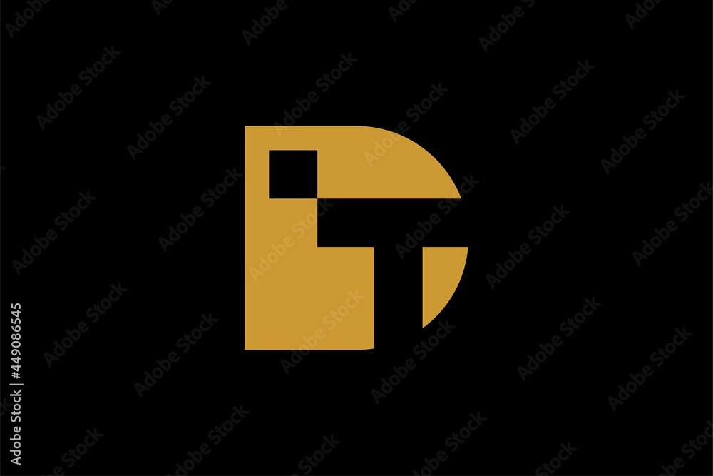 Letter DT and cross logo design vector. Monogram DT logo symbol. Stock ...