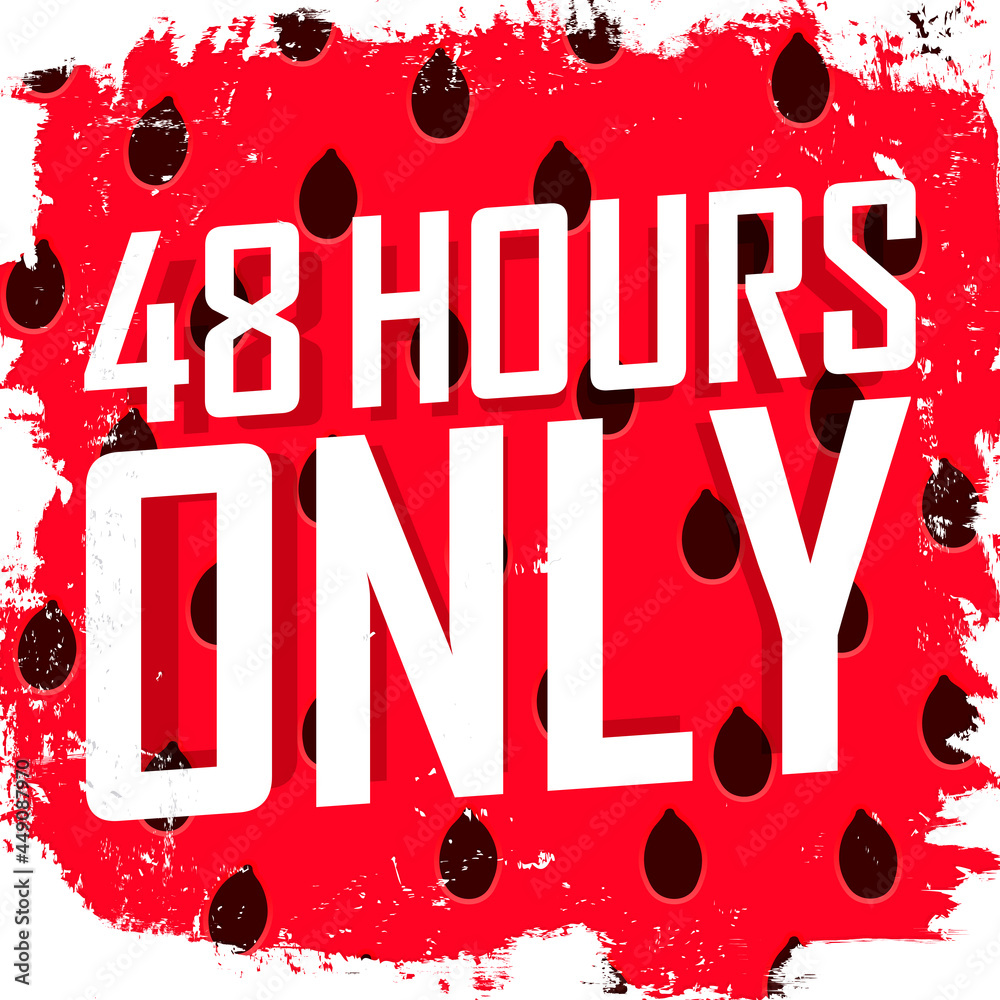 48 hours only. Sale poster design template. Discount banner for shop or ...