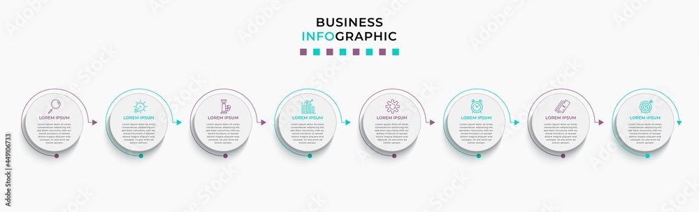 Vector Infographic design business template with icons and 8 options or ...