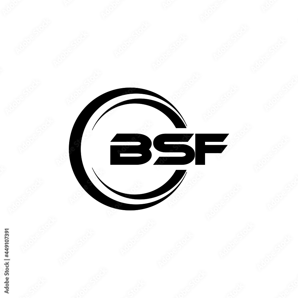 BSF letter logo design with white background in illustrator, vector ...