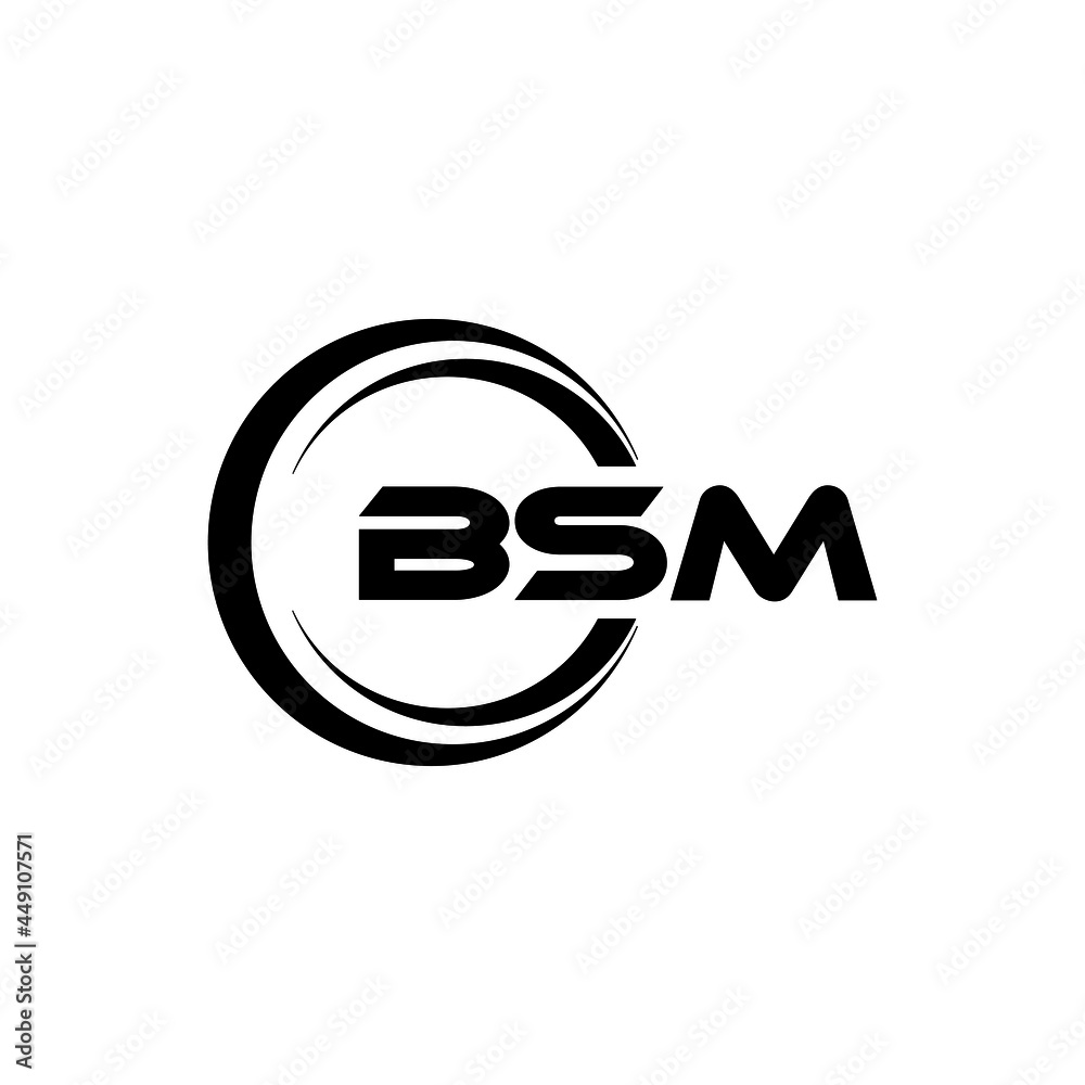BSM letter logo design with white background in illustrator, vector ...