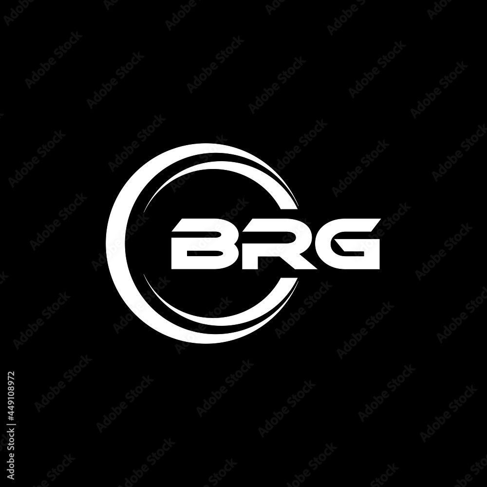 BRG letter logo design with black background in illustrator, vector ...