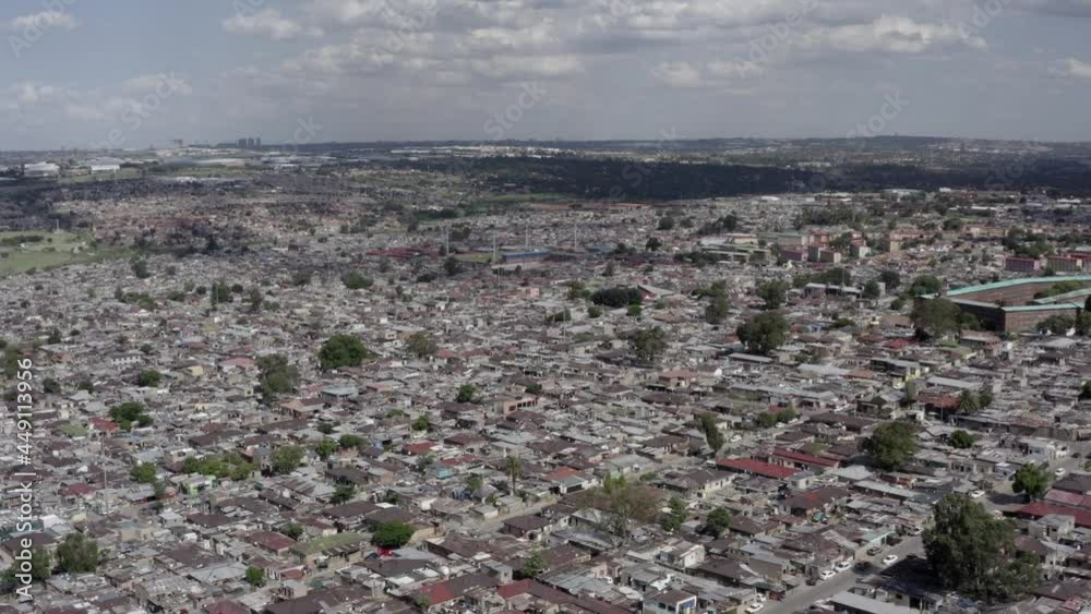 Arial shot of Alexandra, a township in Johannesburg, South Africa. It ...