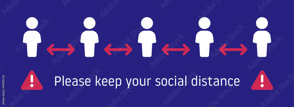 Please keep your social distance vector banner Stock Vector | Adobe Stock