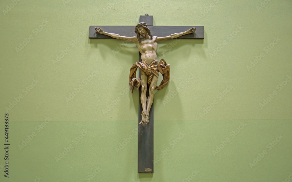 Christian background with crucifix of Jesus Christ on distressed ...