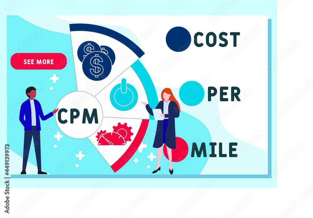 Vector website design template . CPM - Cost Per Mile acronym. business ...