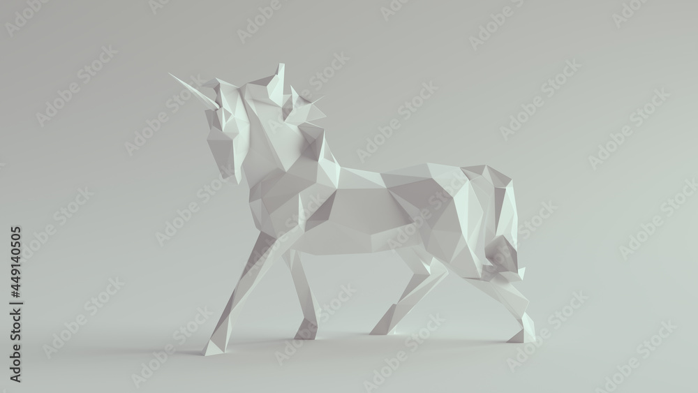 Unicorn Beautiful Fantasy Magical Creature Horse Paper Statue Animal 3d ...