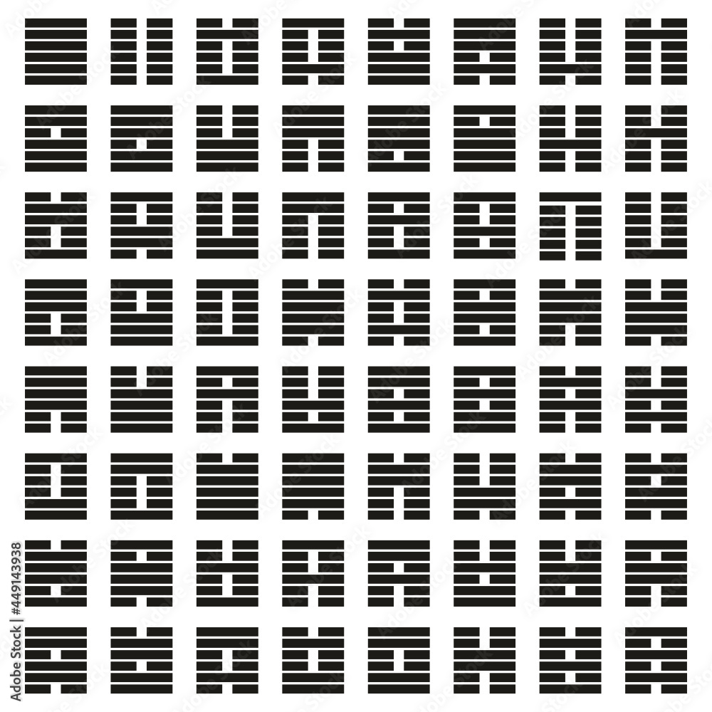 64 hexagrams i ging gene keys human design Stock Vector | Adobe Stock