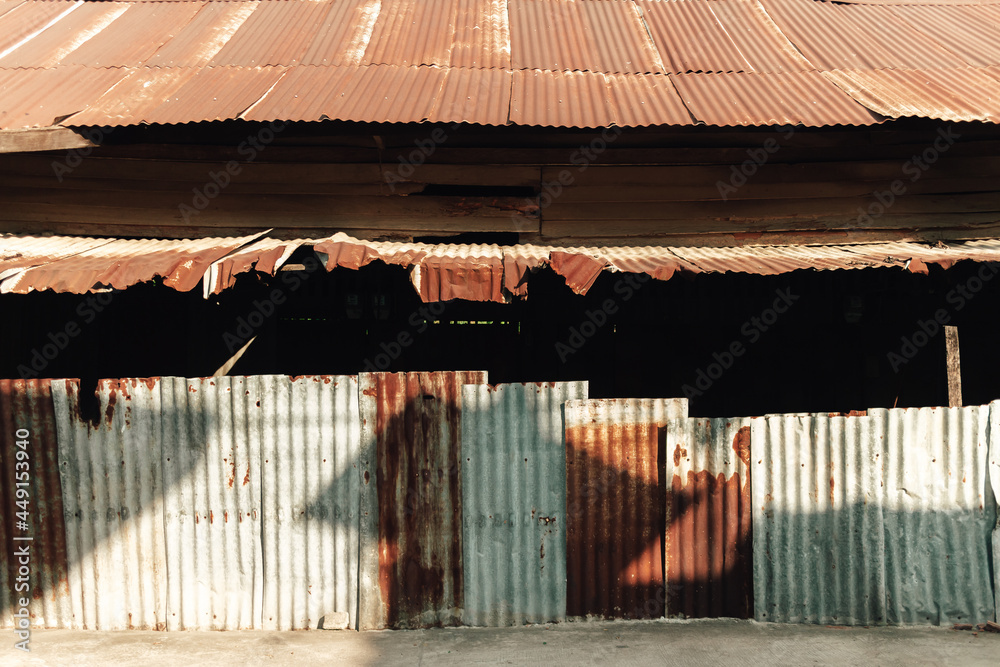 Poor metal sheets house slums in Southeast Asia. Stock-Foto | Adobe Stock