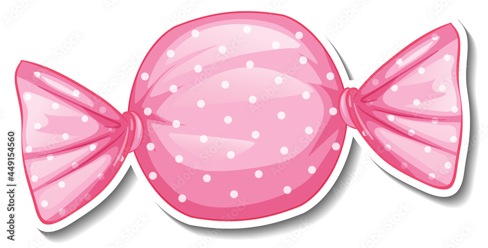 Wrapped sweet candy sticker on white background Stock Vector | Adobe Stock