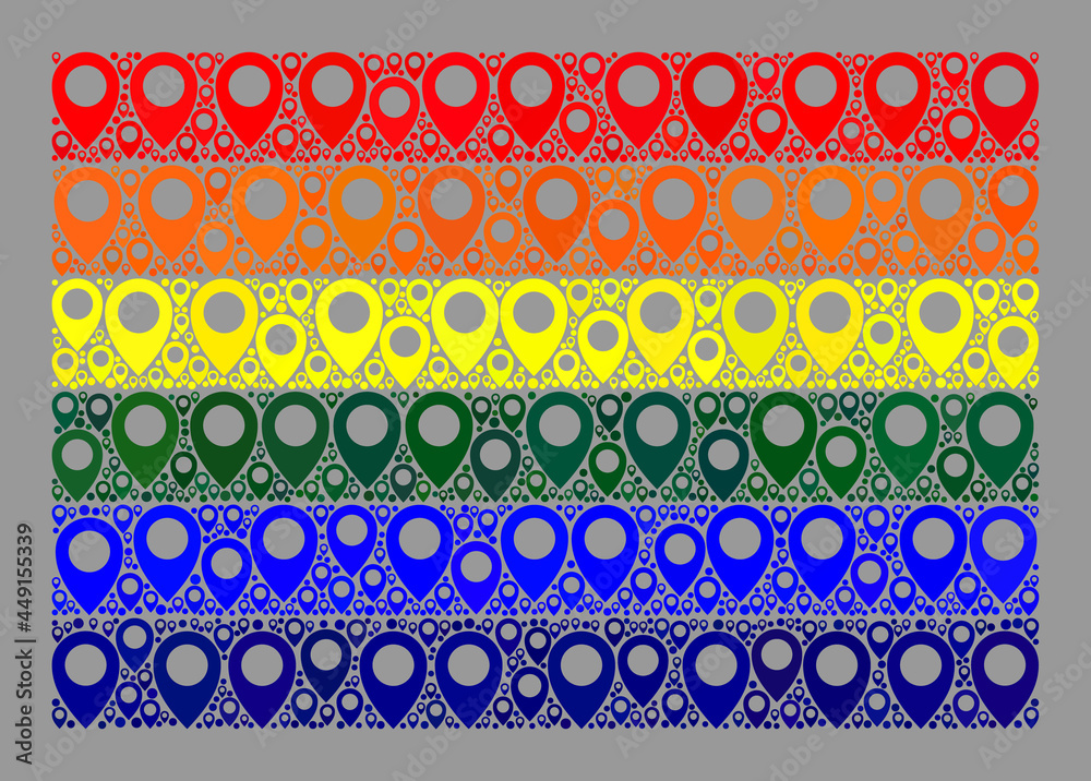 Mosaic pointer LGBT flag designed of direction items. Vector mosaic ...