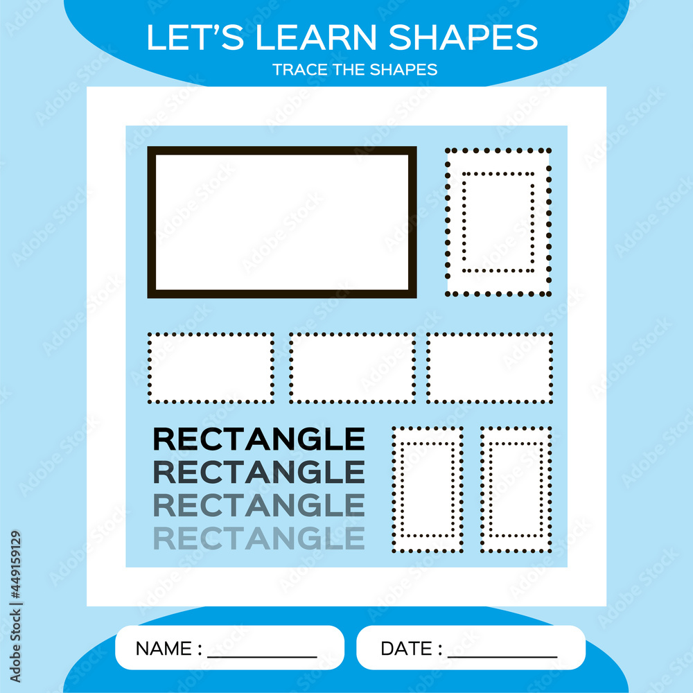Rectangle. Basic geometric shapes. Elements for children. Learn Shapes ...