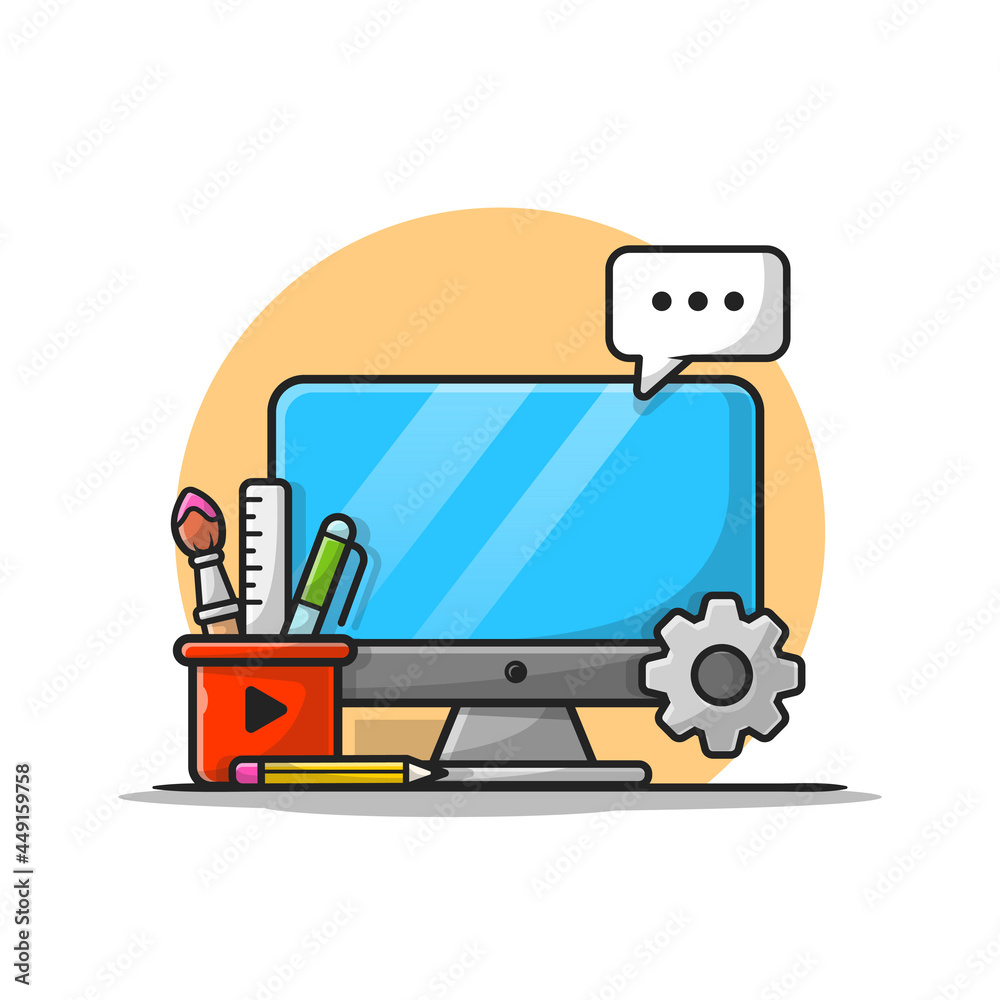 Web Development And SEO Cartoon Vector Icon Illustration. Technolgy ...