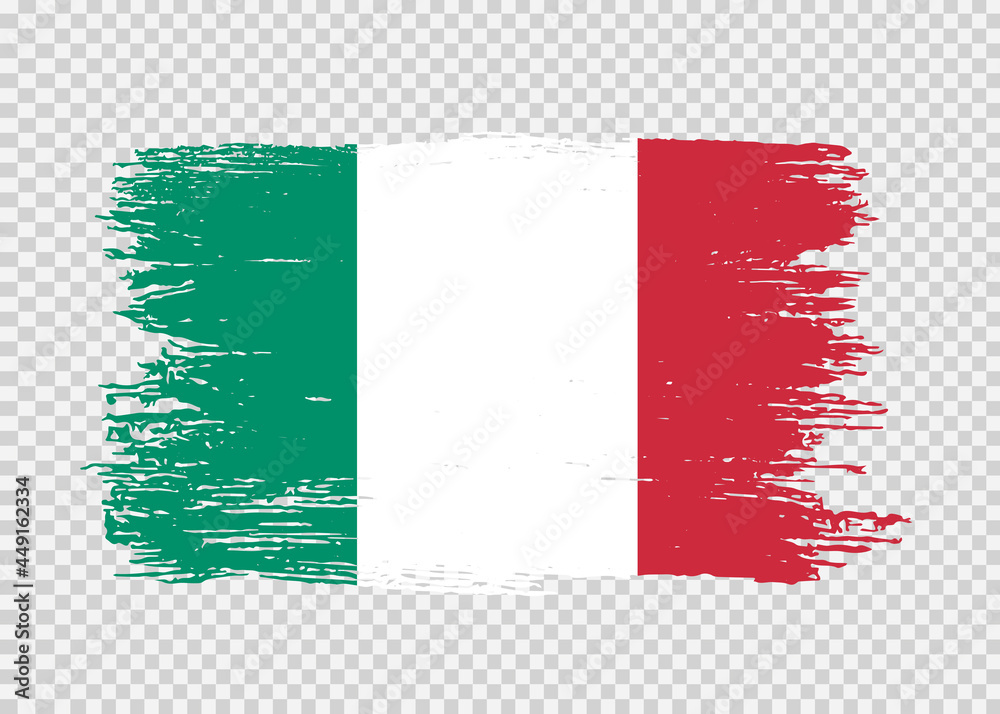 Italy flag with brush paint textured isolated on png or transparent ...