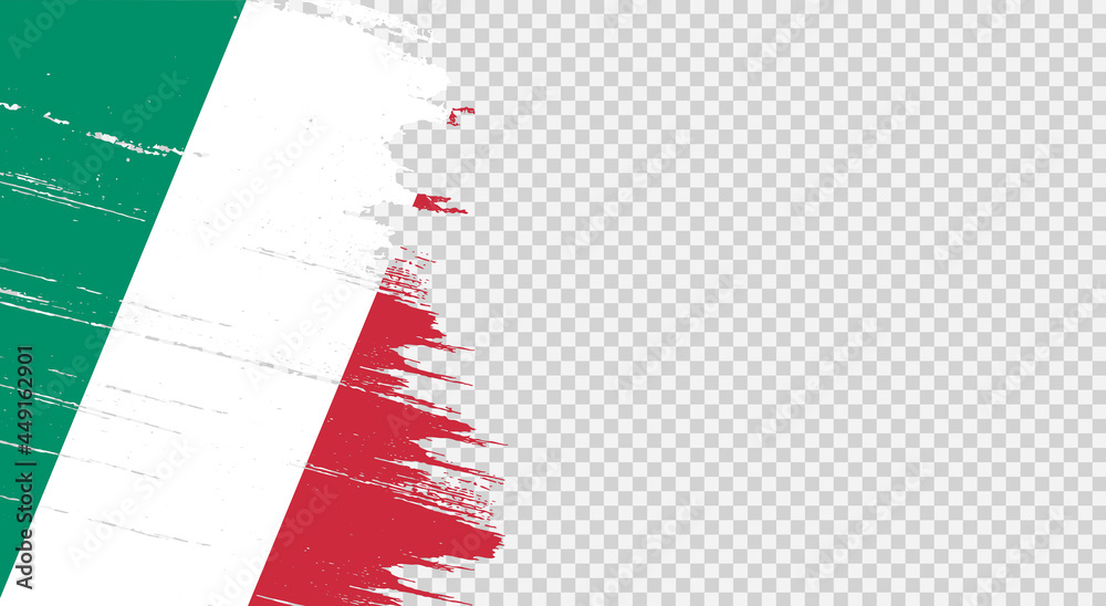 Italy flag with brush paint textured isolated on png or transparent ...