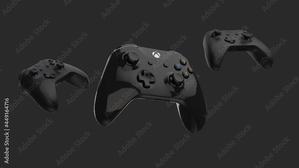 Flying 3d illustration render similar to xbox series x Video game three ...
