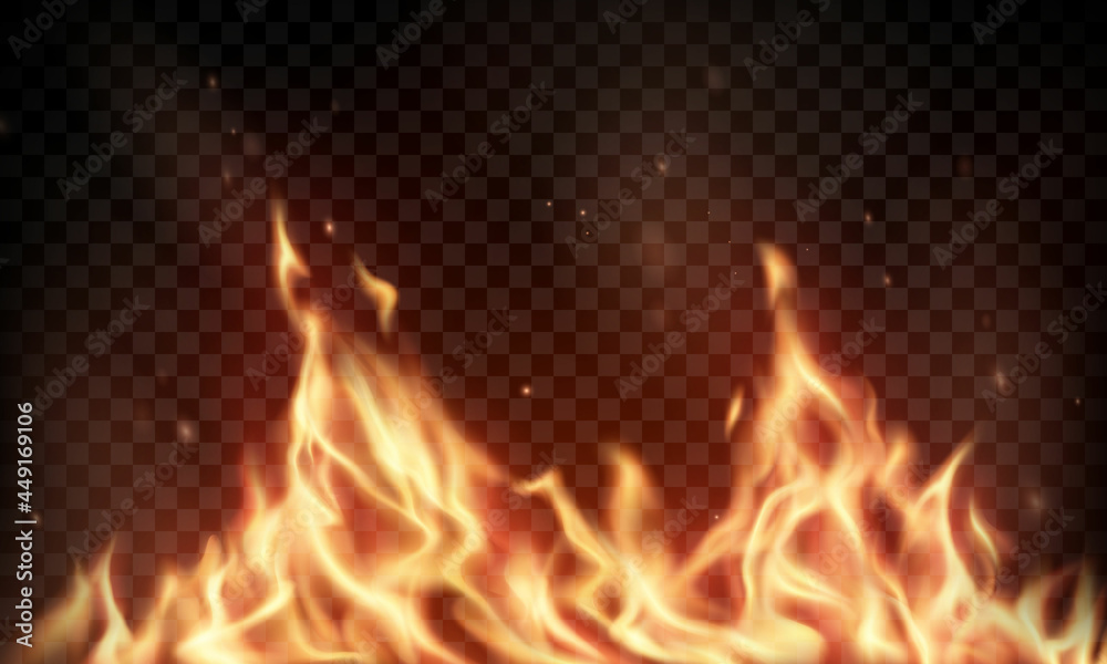 fire flames Burning red hot sparks realistic abstract background Stock ...