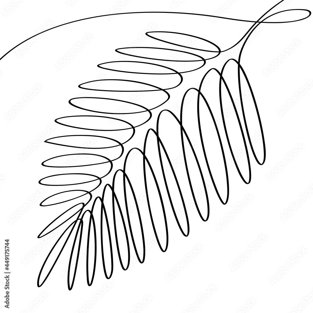 Abstract tropical leaf. Minimal design, freehand composition, modern ...