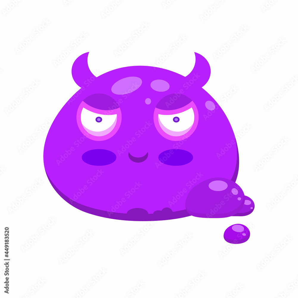 Slime Emoji. Evil slime on white background. Vector illustration Stock ...