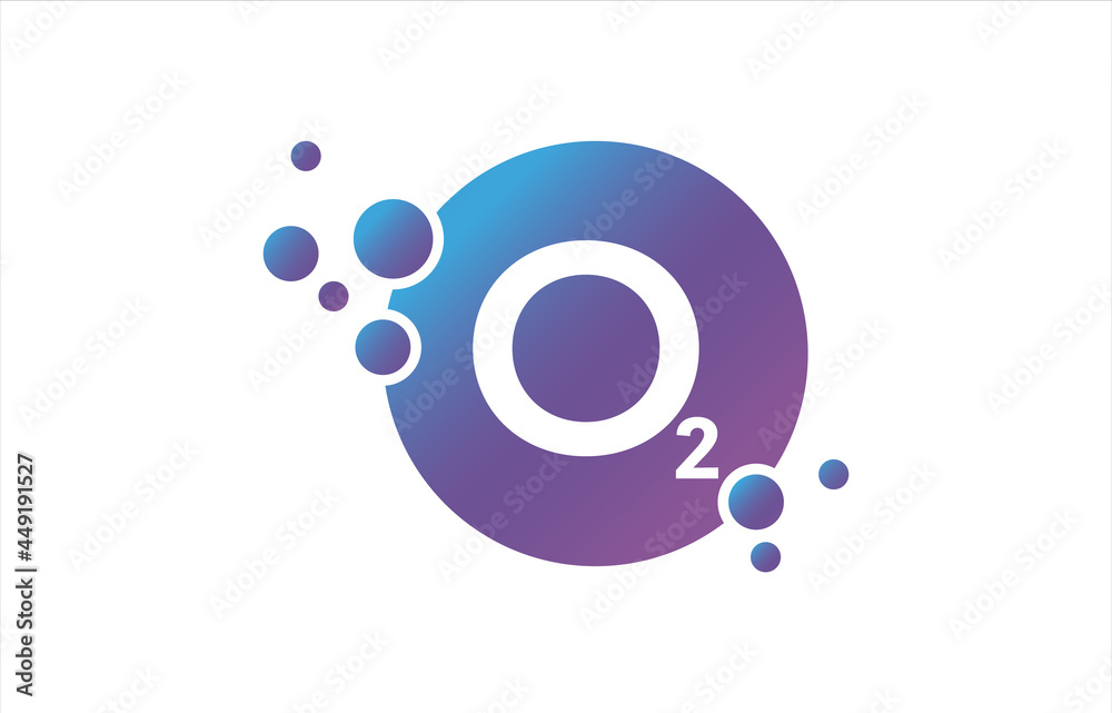 Oxygen O2 bubble logo design. Oxygen icon vector illustration. Stock ...