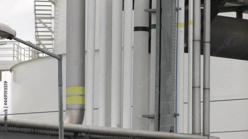 Big industrial oil tanks in a refinery base. Industrial plant. Stock ...