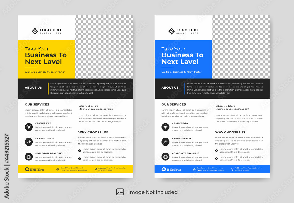 Corporate business flyer template design set or a4 flyer template with ...