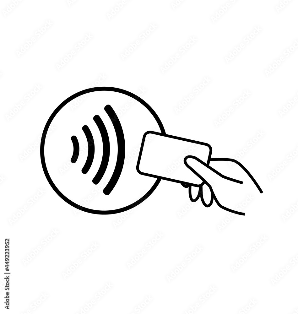 contactless payment logo. Contactless wireless payment logo sign. NFC ...