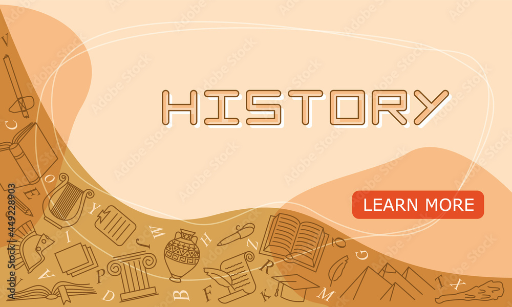 Vector design templates for History in simple modern style with line ...
