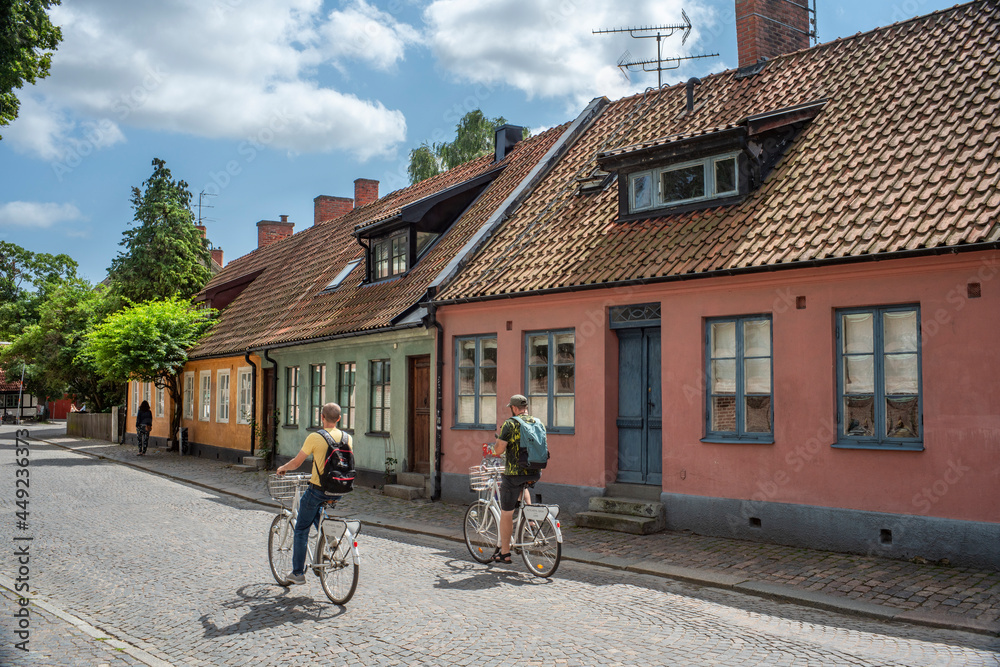 Lund, Sweden - July 2021: Characteristic Strolling streets and alleys ...