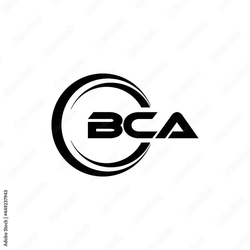 BCA letter logo design with white background in illustrator, vector ...