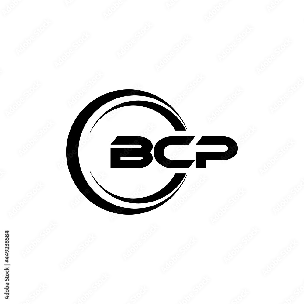 BCP letter logo design with white background in illustrator, vector ...
