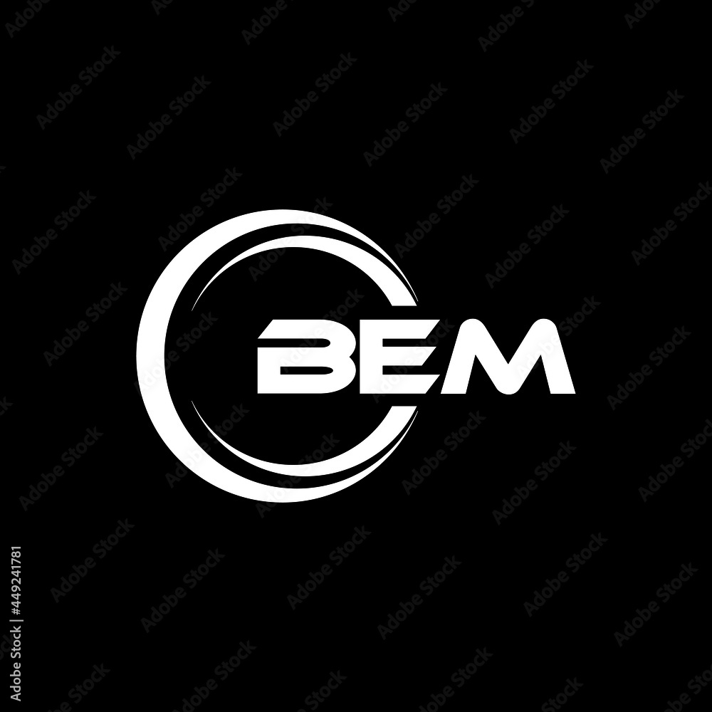 BEM letter logo design with black background in illustrator, vector ...
