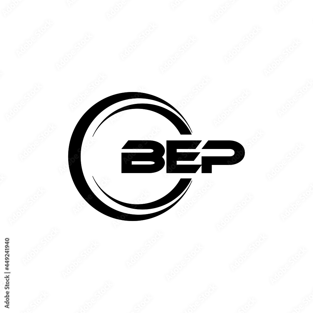 Vecteur Stock BEP letter logo design with white background in ...