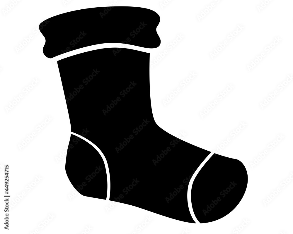 Sock Black Silhouette for identity sign or icon - vector silhouette ...
