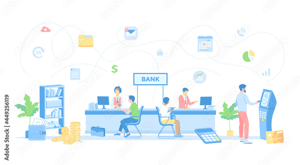 Banking Financial services. Money exchange, transfer, payment, accounts ...