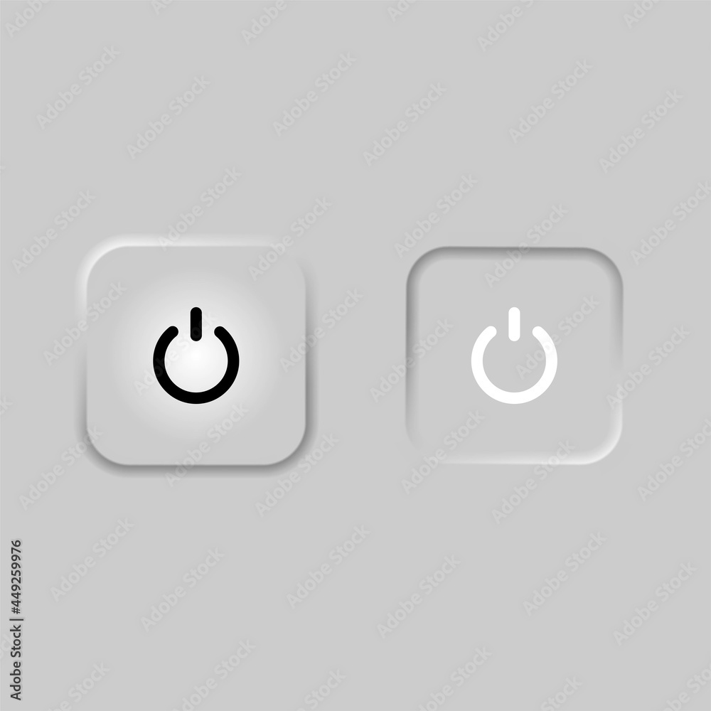Simple Creative Power Off User Interface in Neumorphism Design. Simple ...