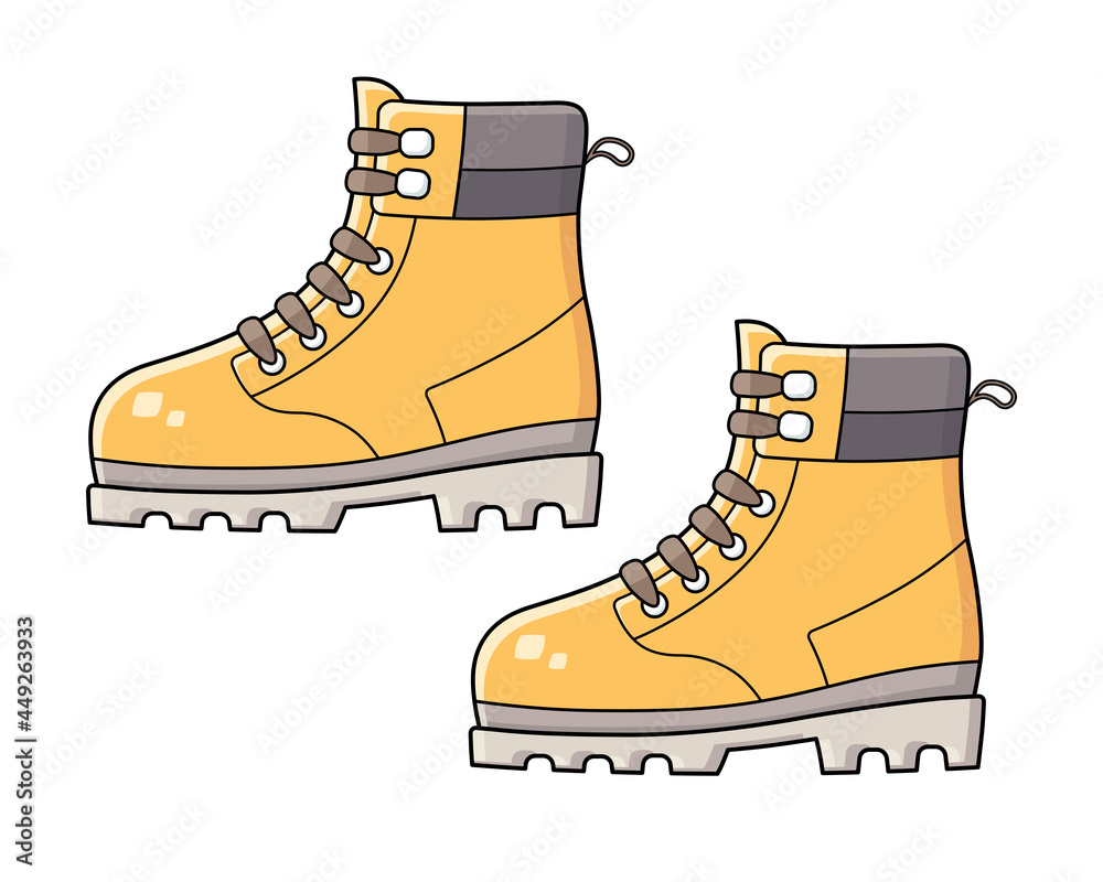 Yellow boots isolated cartoon vector Stock Vector | Adobe Stock