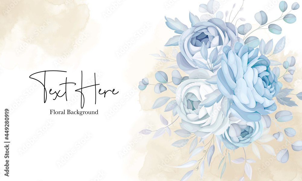 elegant soft blue floral background design Stock Vector | Adobe Stock