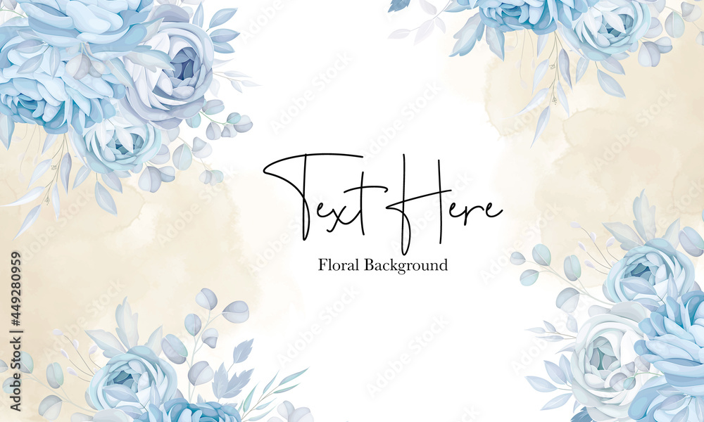 elegant soft blue floral background design Stock Vector | Adobe Stock
