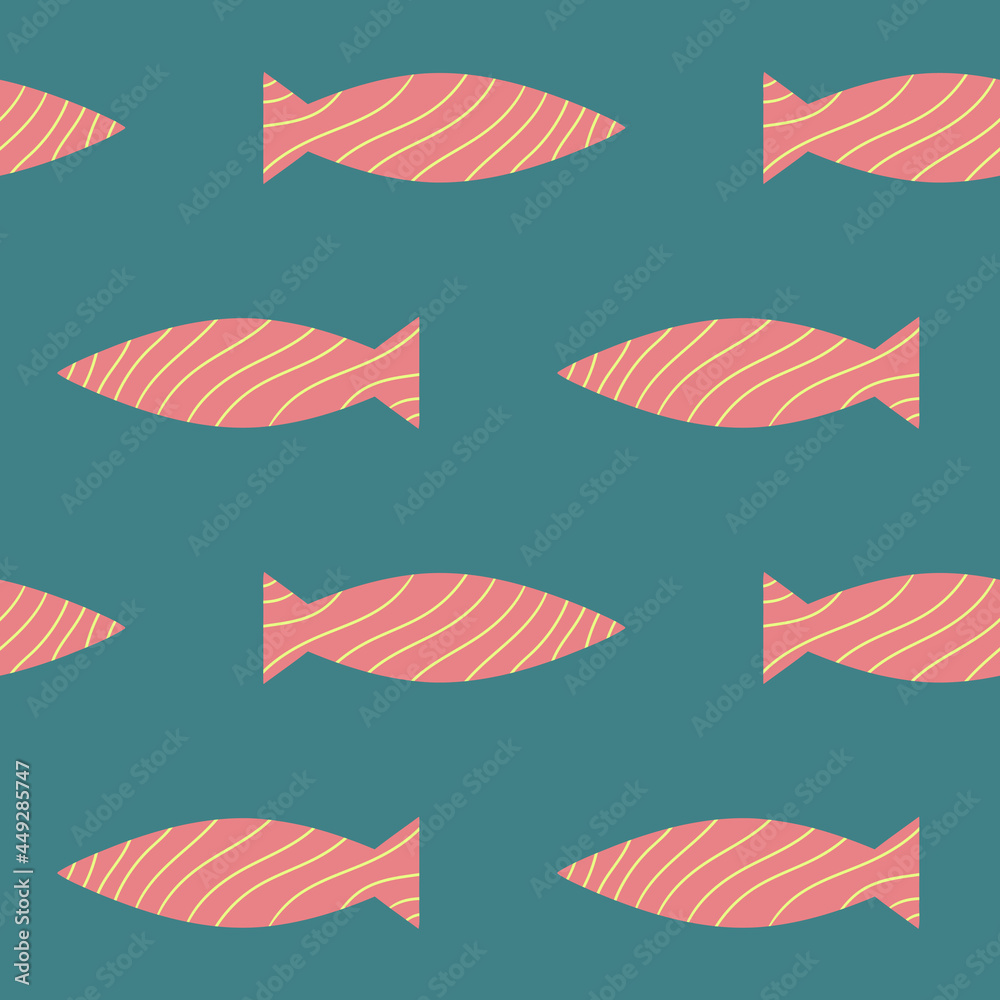 Fish seamless pattern design for print, t-shirt design, design element ...