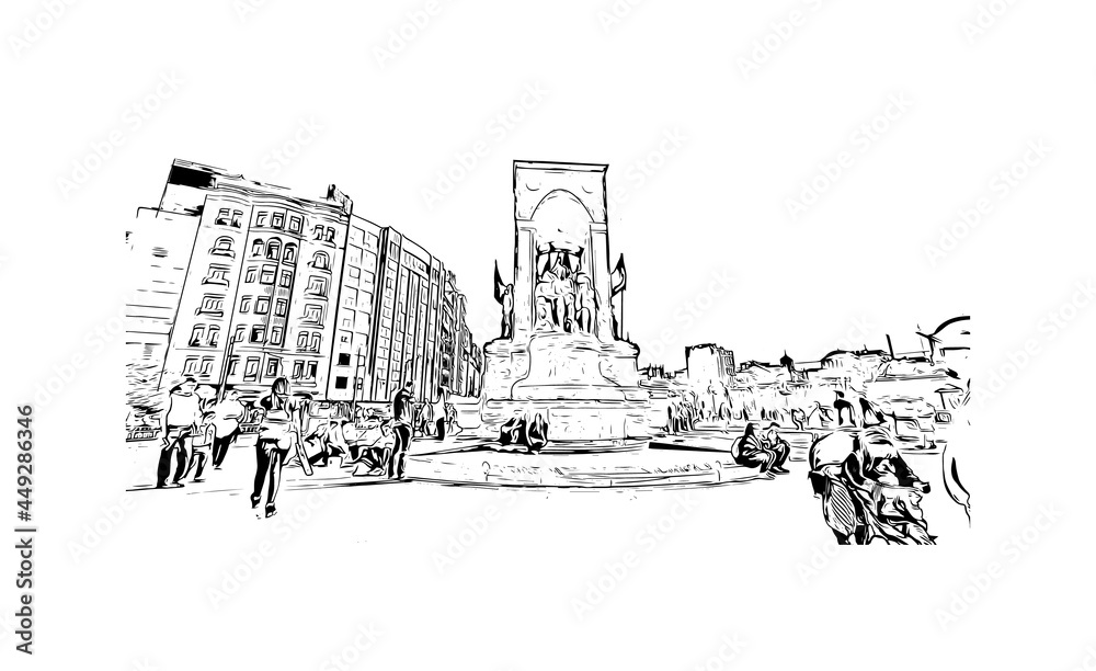 Building View With Landmark Of Istanbul Is A Major City In Turkey Hand