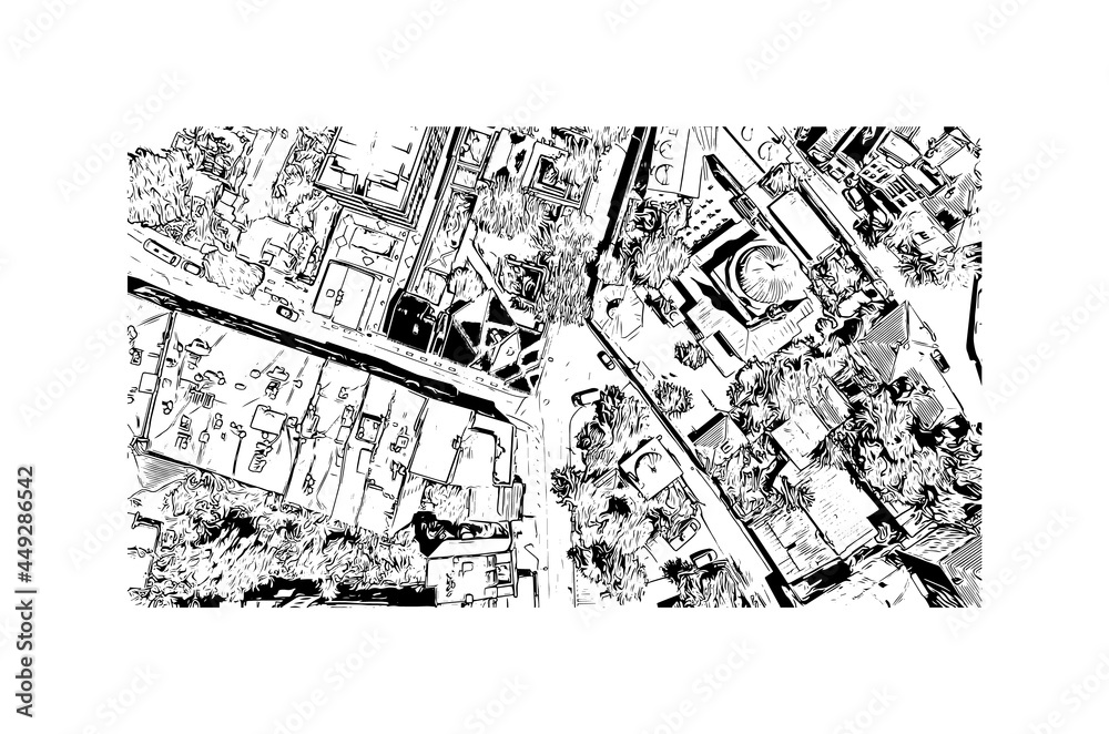 Building view with landmark of Istanbul is a major city in Turkey. Hand ...