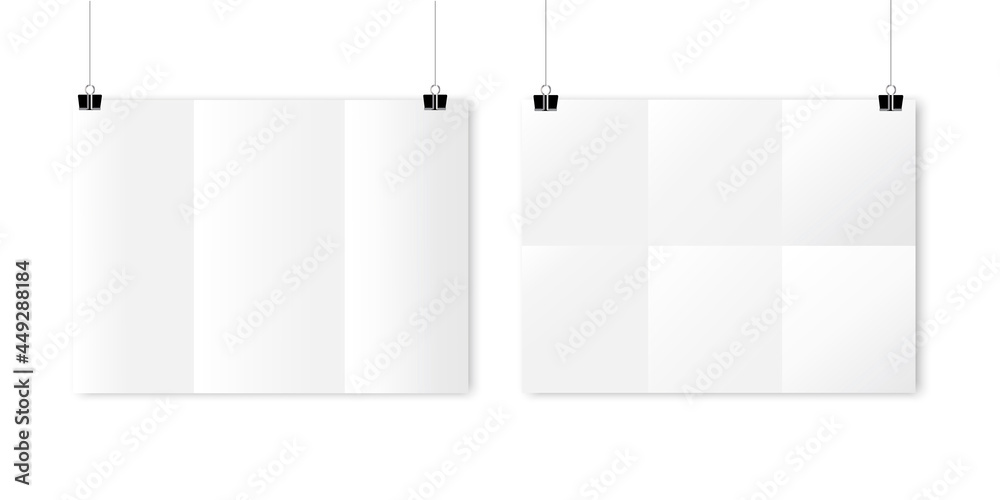 Folded sheets in realistic style. Template background. Mockup template ...