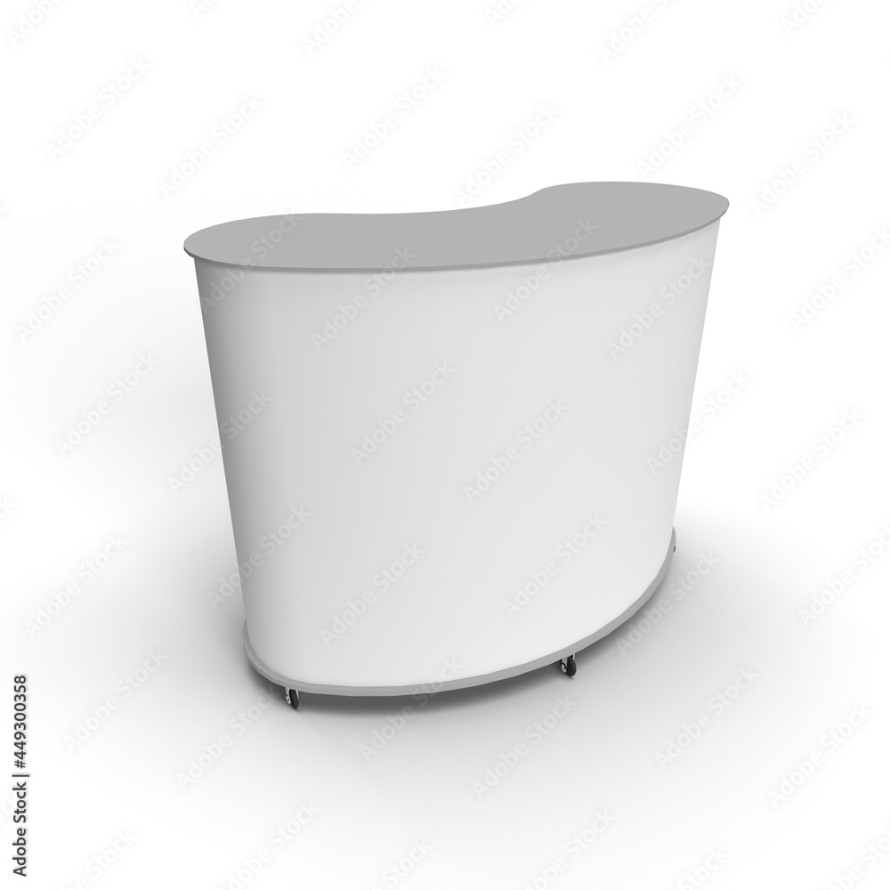 Point of Sale Table, Kidney Table, Kidney Shaped POS, Perspective View ...