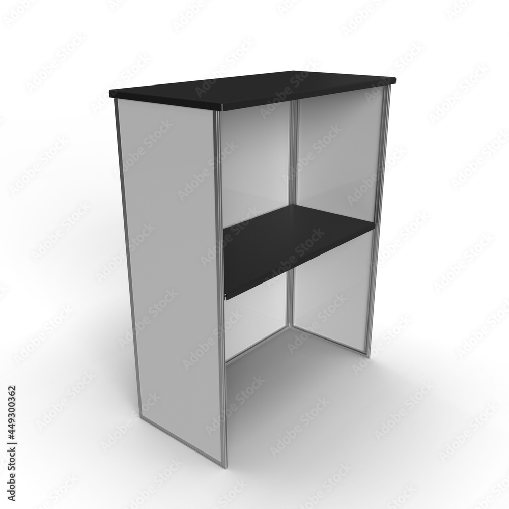 Point of Sale Table Back, Counter Top, Brandable Table. A 3D rendered ...