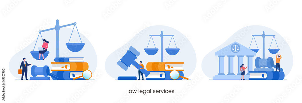 law firm and legal services concept, lawyer consultant, flat ...