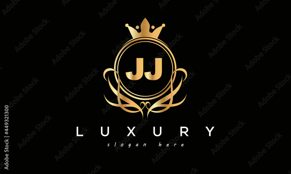 JJ royal premium luxury logo with crown Stock Vector | Adobe Stock