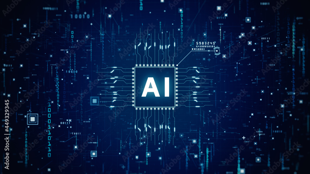 Artificial Intelligence AI Concept, Future Technology Digital Data Analysis, Abstract Background ...