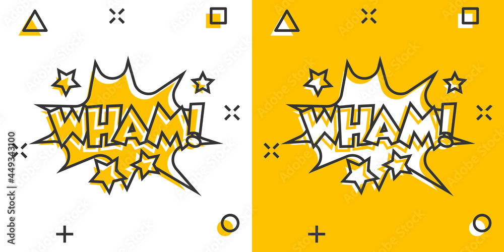 Vector cartoon wham comic sound effects icon in comic style. Sound ...
